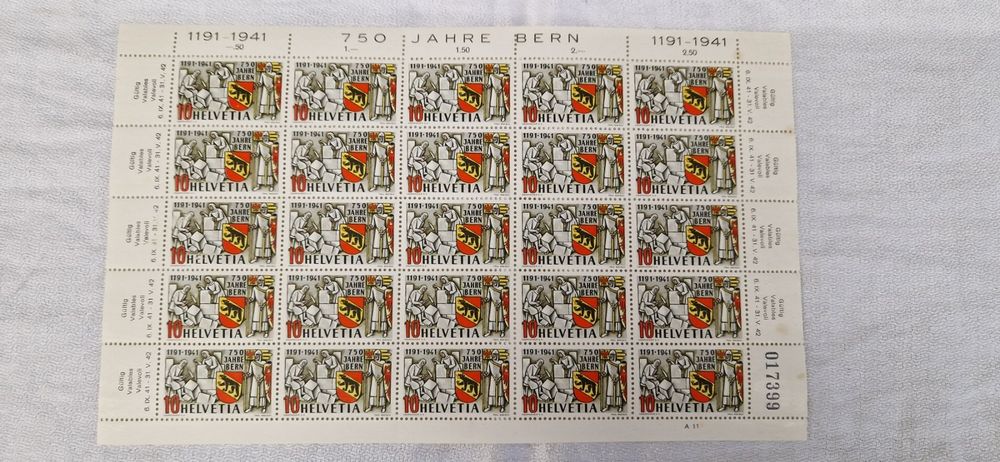 BRIEFMARKEN BOGEN 750 JAHRE BERN | Kaufen auf Ricardo