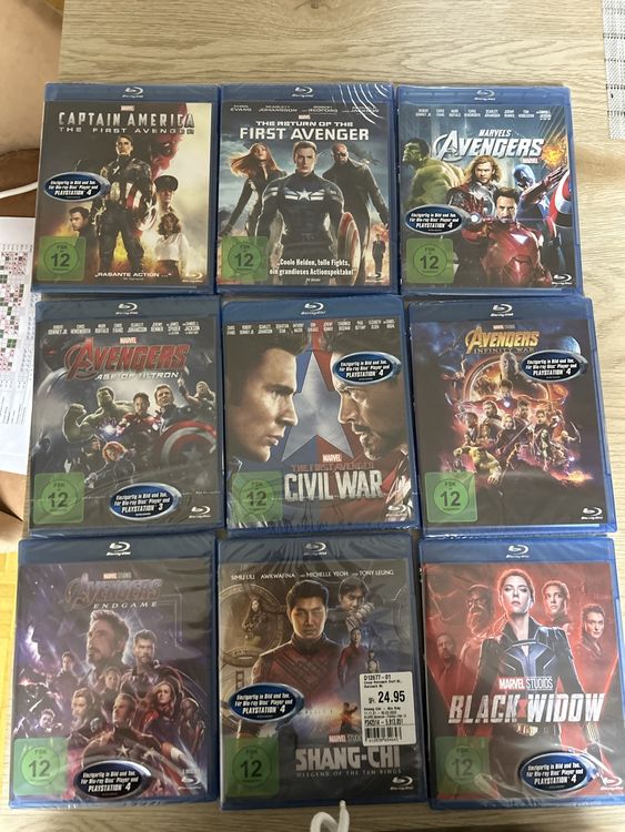 9 Blu-rays Marvel Avengers Top Zustand (Neu und originalverpackt) in Reinach BL für CHF 35 – mit ...