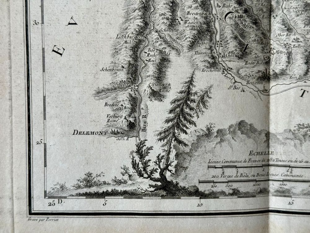 Kanton Basel 1778 – antike Karte Kupferstich Perrier (Gebraucht) in ...