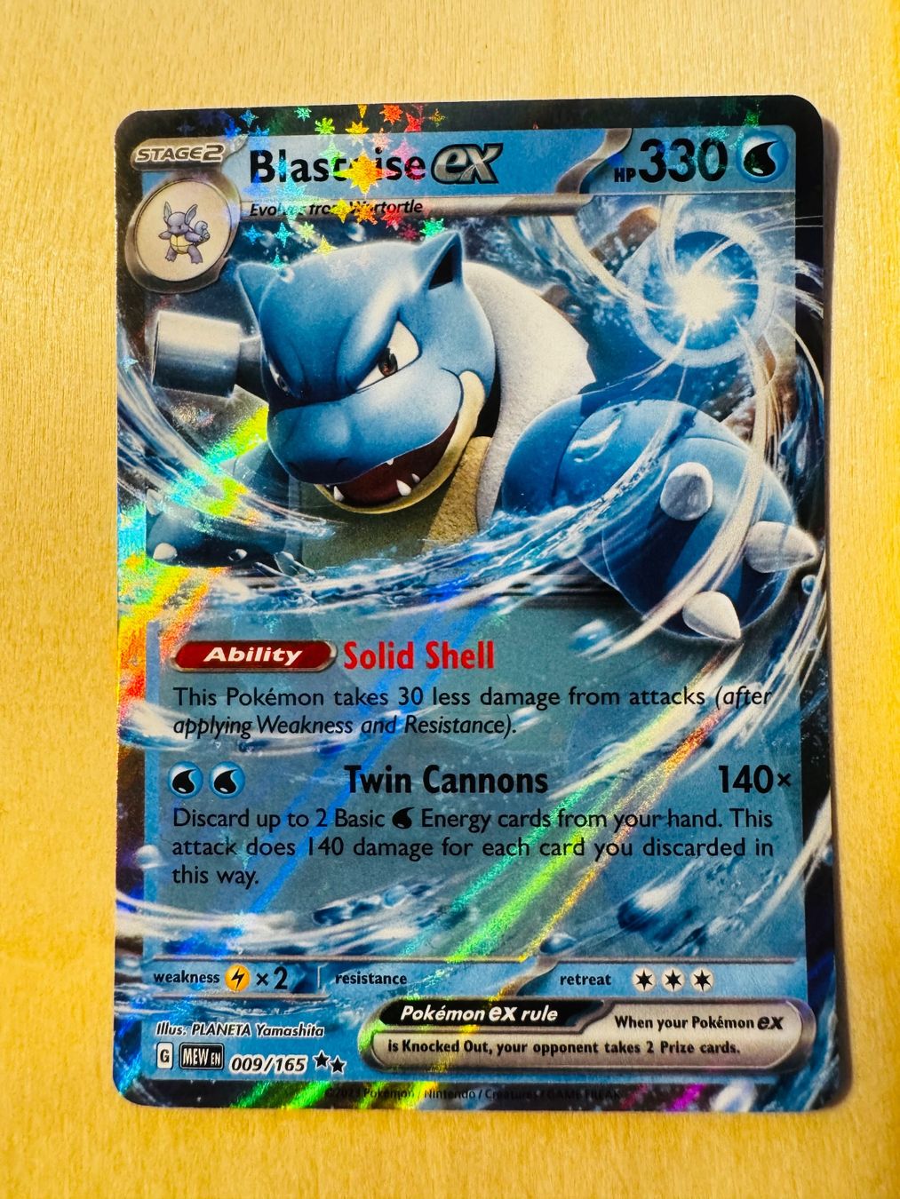 Carte Pokémon Blastoise ex MEW 009/165 NM (Neu (gemäss Beschreibung ...