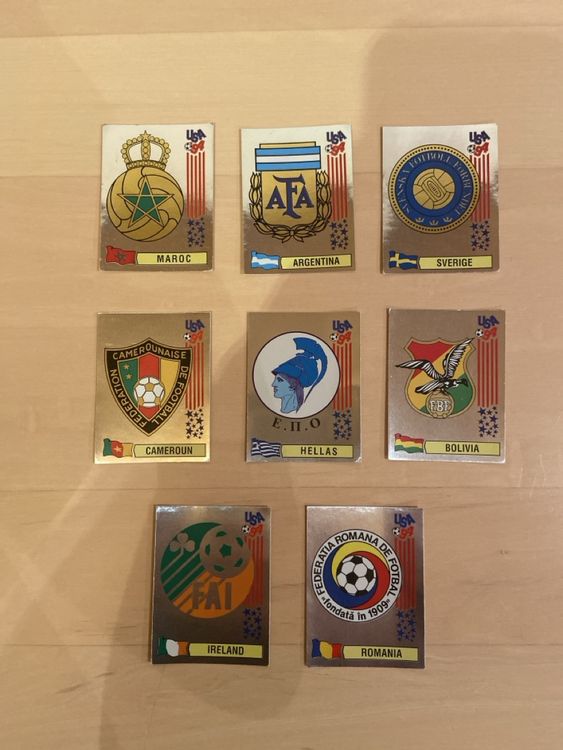 8x Panini Sticker WM USA 94 - Team Wappen / Badges (Neu (gemäss ...