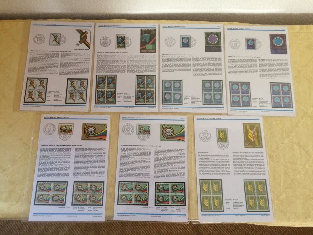 7 BL. UNION NATIONS POSTAGE STAMPS 1976 (Neu (gemäss Beschreibung)) in ...
