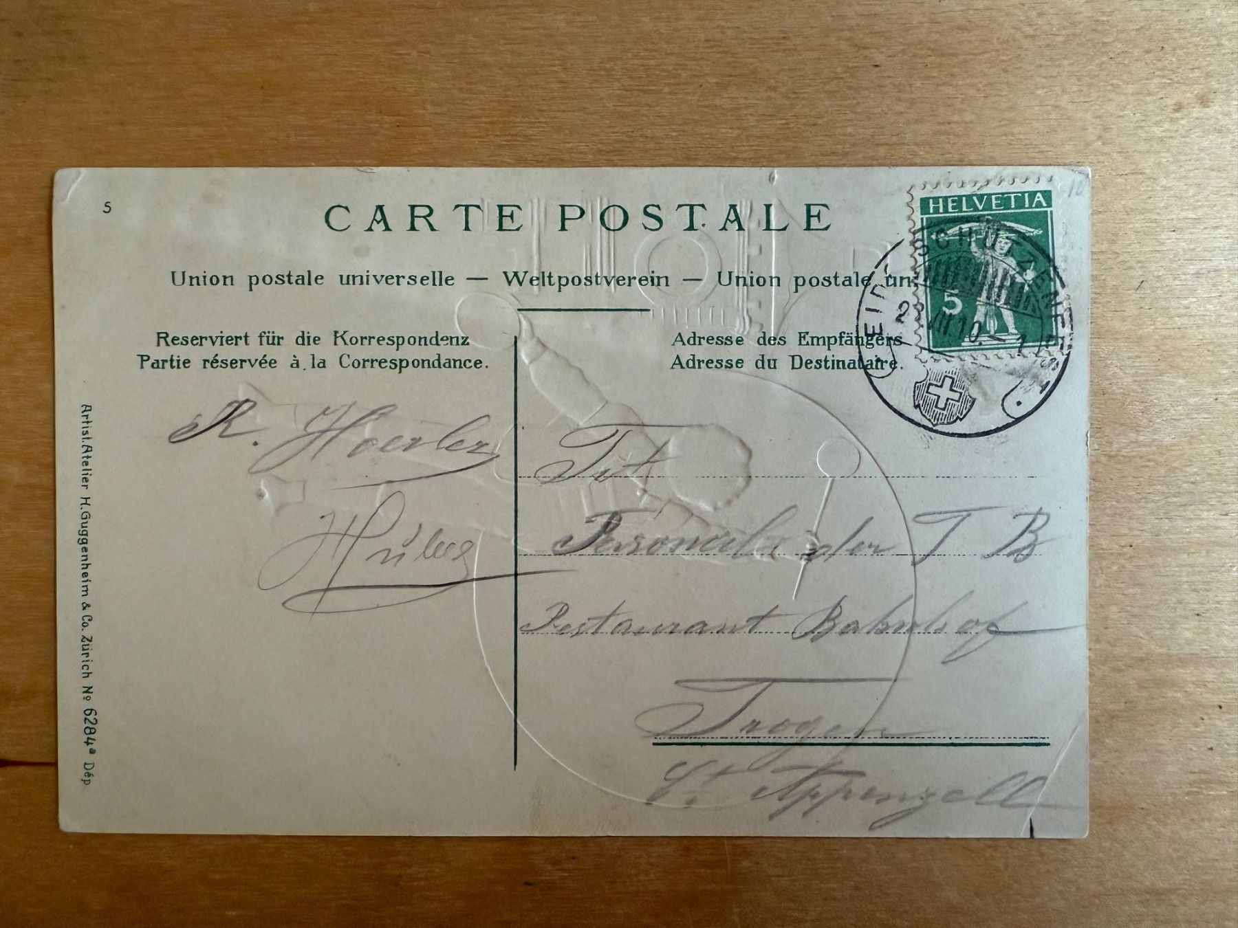 Antike Postkarte, Eidg. Schützenfest Bern, 1910, gelaufen (Gebraucht) in Basel für CHF 40 – mit ...