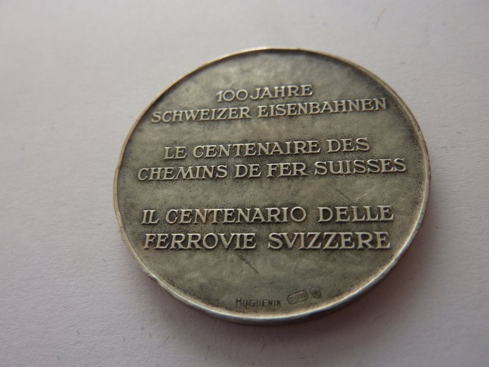 Silbermedaille : 100 Jahre schweizer Eisenbahn 1847-1947 | Kaufen auf Ricardo