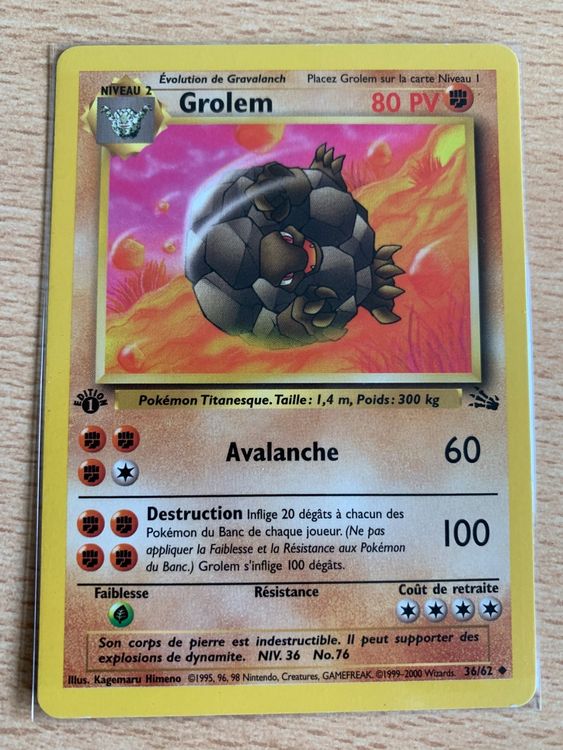 Carte Pokemon - GROLEM (1ère édition) (Gebraucht) in Epautheyres für ...