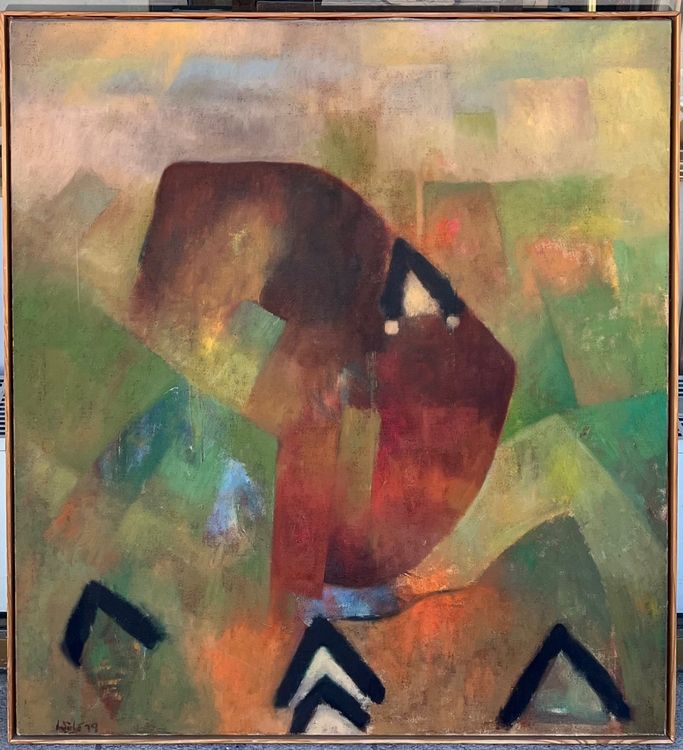 70.er Jahre Grosse Intressante Gemälde auf Leinwand, Unl.Sig | Kaufen auf Ricardo