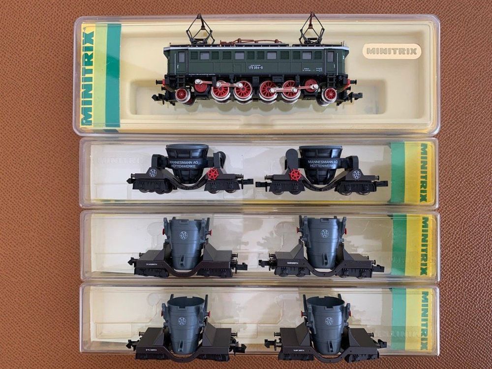 Minitrix N 2974/13826/27 BR E 175 054-6 Roheisenwagen Zug DB | Kaufen auf Ricardo