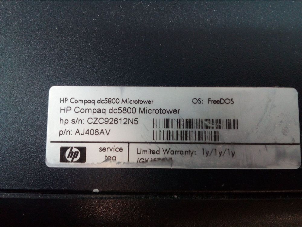 HP Compaq dc5800 Microtower (Gebraucht) in Marthalen für CHF 1 – nur ...