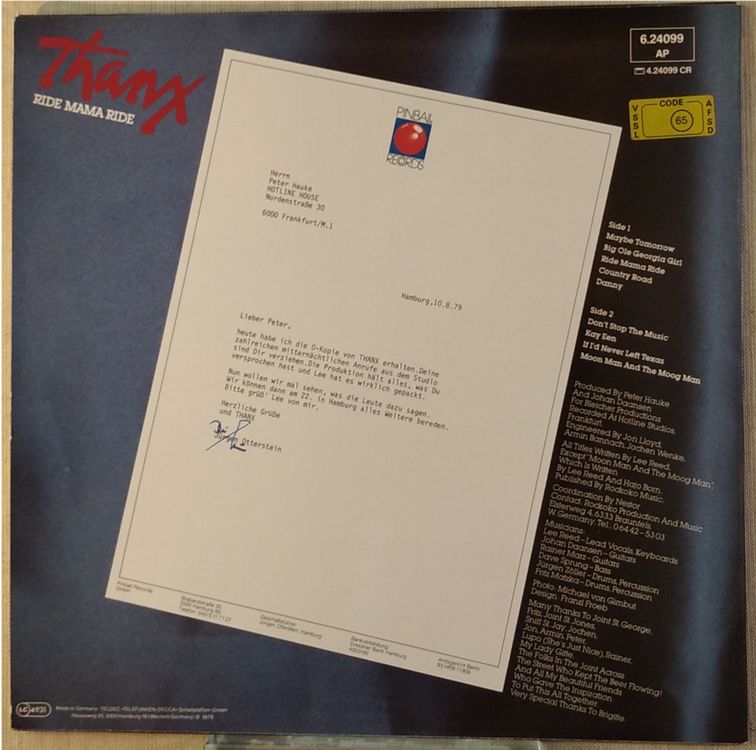 Thanx – Ride Mama Ride (LP) (Gebraucht) in Rubigen für CHF 9 – mit ...