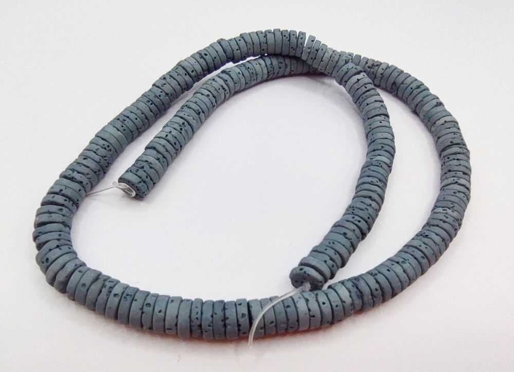 Natürliche Lava Rondellen 6x2mm | Kaufen auf Ricardo