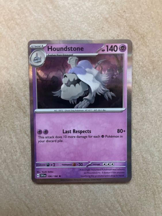 Carte Pokemon Houndstone Holo - SVIen - EN (Gebraucht) in Vernayaz für ...