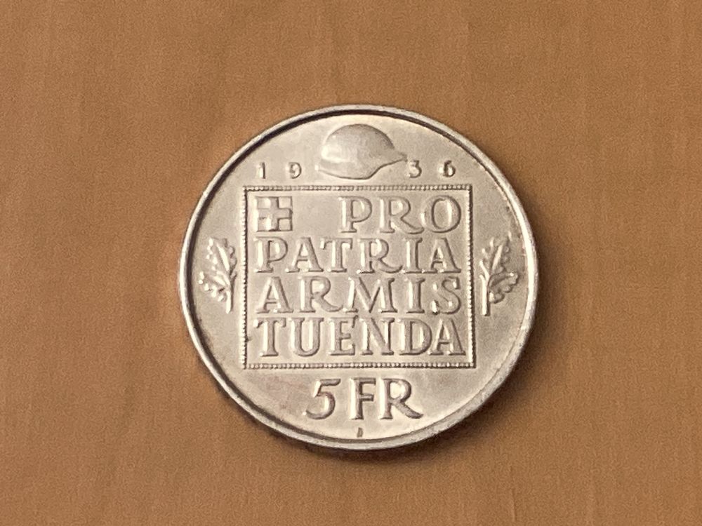 5 Franken Silber Gedenkmünze 1936 (Gebraucht) in Buchs SG für CHF 14 – mit Lieferung auf Ricardo ...