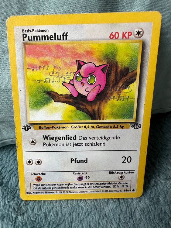 Pummeluff 54/64 1.Edition Pokemon Karte Base Set 1999 (Gebraucht) in ...
