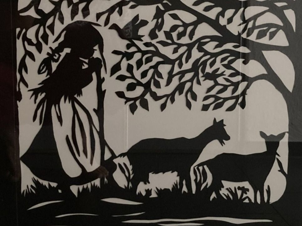 grosser Scherenschnitt gerahmt hinter Glas | Kaufen auf Ricardo