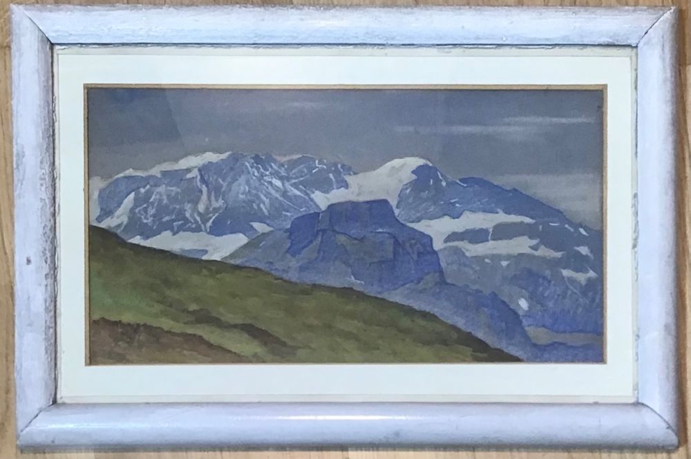 Winter Berglandschaft Gemälde Unleserlich Signiert | Kaufen auf Ricardo