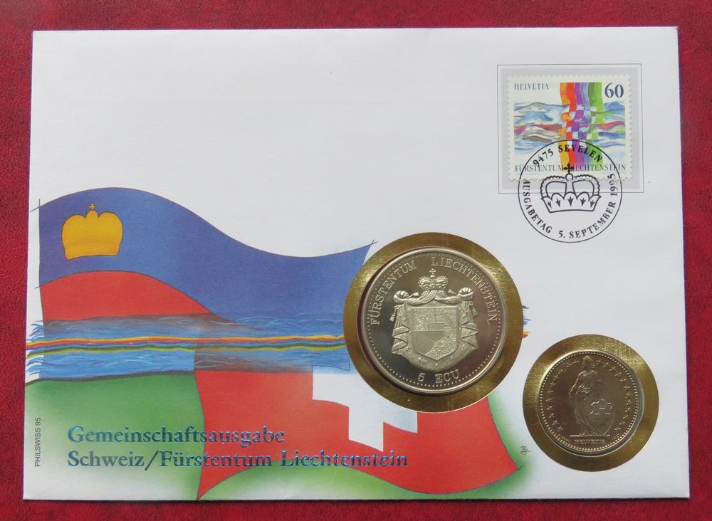 Münzbrief Gemeinschaftsausgabe Schweiz / Liechtenstein 1995 (Gebraucht) in Kreuzlingen für CHF ...