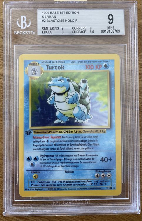 Pokémon - Turtok Holo - Base Set 1. Edition - BGS 9 (Neu (gemäss ...