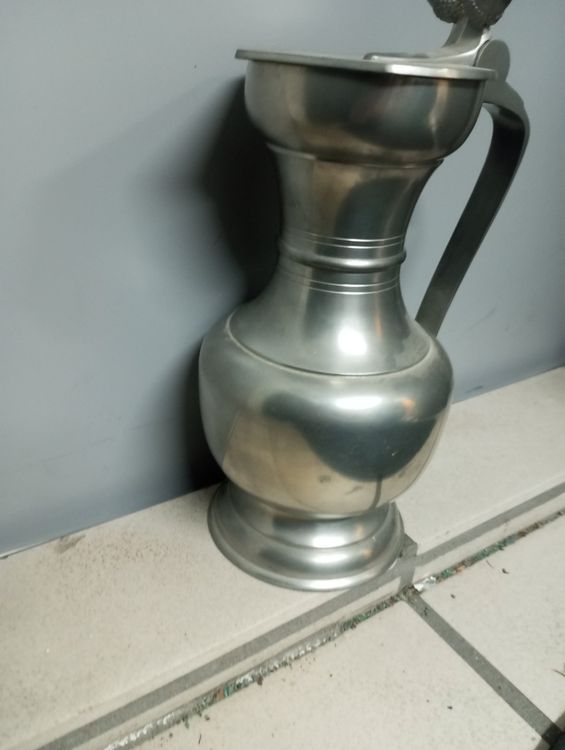 Antike Zinnkanne mit Deckel, Vintage Krug Karaffe (Gebraucht) in Sargans für CHF 10 – mit ...