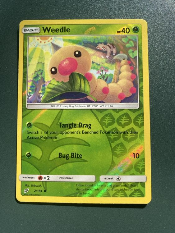 Weedle 2/181 Pokemon Card Sun & Moon Cosmic Eclipse Holo (Gebraucht) in ...