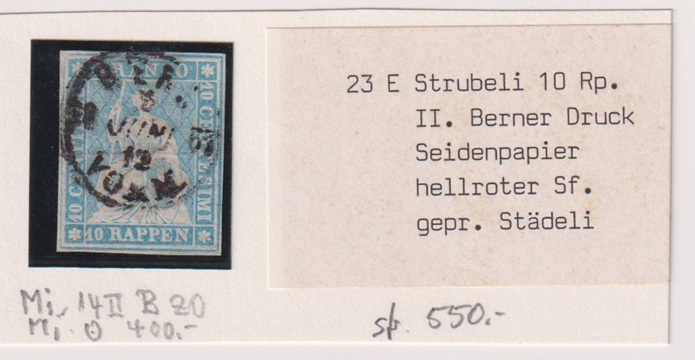 Weissrandiger Strubel 23E mit Vollstempel Bern !! (Gebraucht) in Bibern SH für CHF 134 – mit ...