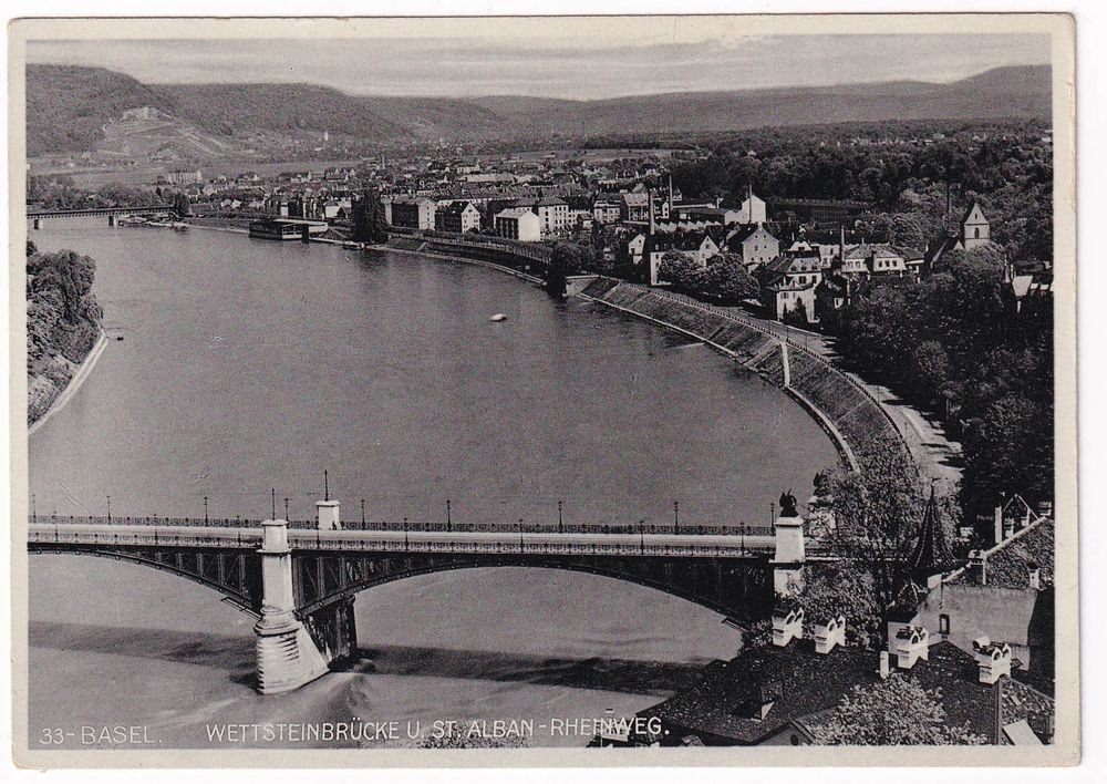 Basel Wettsteinbrücke U. St. Alban - Rheinweg 1933 | Kaufen auf Ricardo