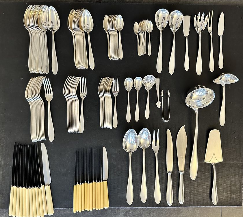 WMF Silberbesteck mit Perlrand, 109 Teile, 90-er Silber | Kaufen auf Ricardo