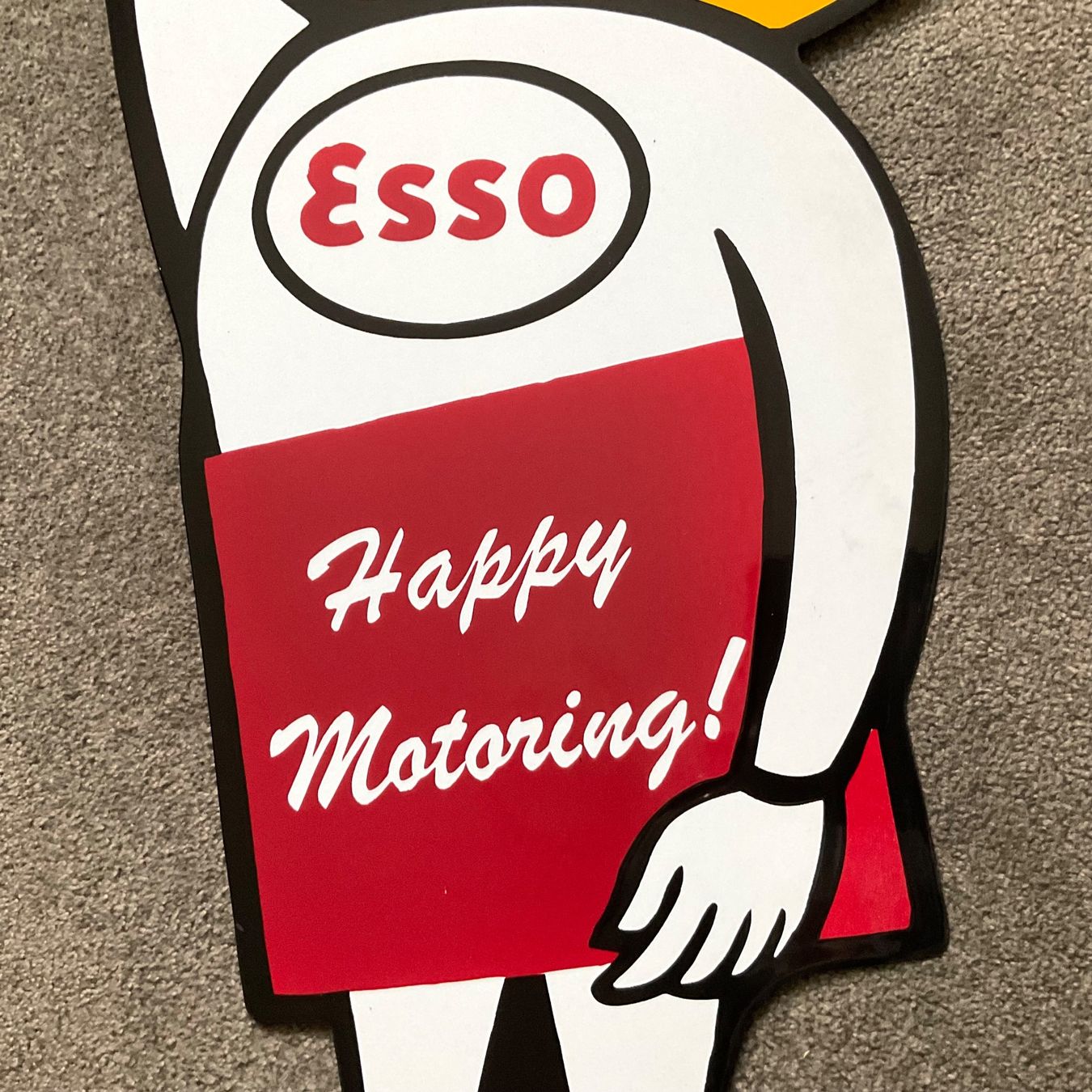 🔵🔴 grosses ESSO Happy Motoring Emailleschild – 79,5 cm 🔴 (Gebraucht) in ...