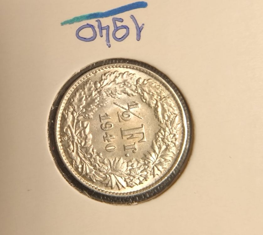 1/2 Franc 1940 (Gebraucht) in Nyon für CHF 12 – mit Lieferung auf ...