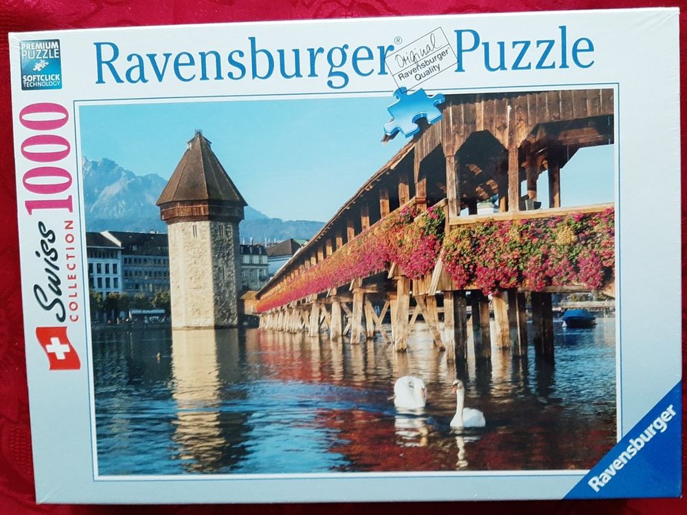 Puzzle Ravensburger, 1000 Teile, Motiv: Kapellbrücke Luzern (Neu und originalverpackt) in Baden ...