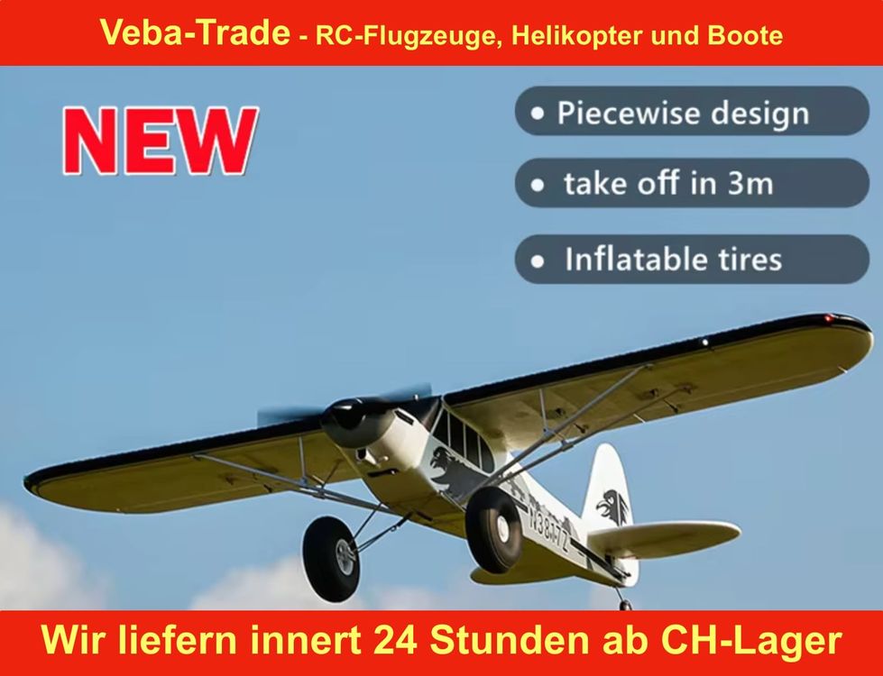 FMS Piper PA-18 Super Cub, Spw. 130cm, Flaps, PNP, Reflex V2 (Neu und ...