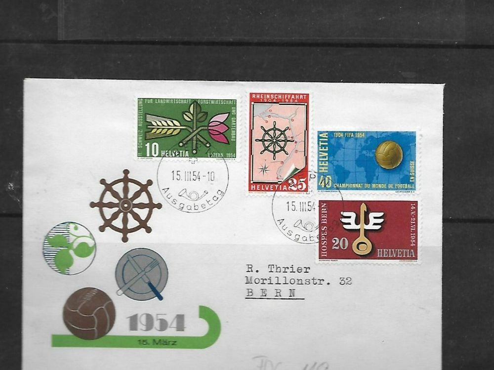 Freim. FDC 1954 Kat: CHF 110- | Kaufen auf Ricardo