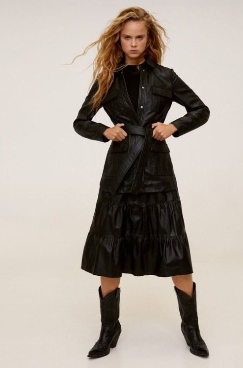 MANGO Lederrock Mango Volantrock Stufenrock 36-38 NEU Fr 259 (Neu ...