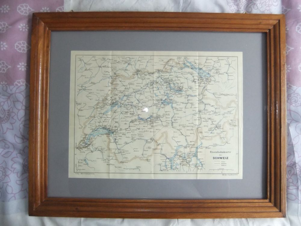 Schweizerkarte Eisenbahnkarte Schweiz um 1900 / 1:1'200'000 (Gebraucht) in St. Niklaus VS für ...
