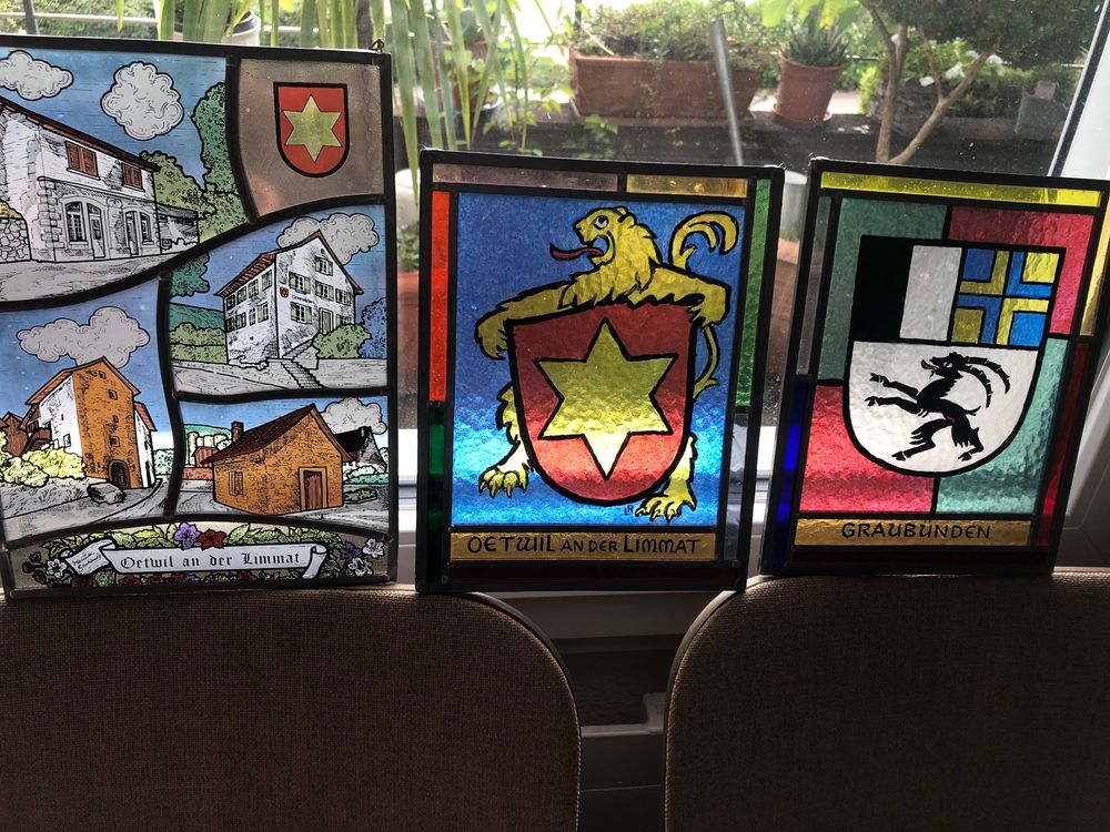 3 Wappenscheiben , 2 stück 21 x26 cm , 1 Stück 22 x 31 cm | Kaufen auf ...