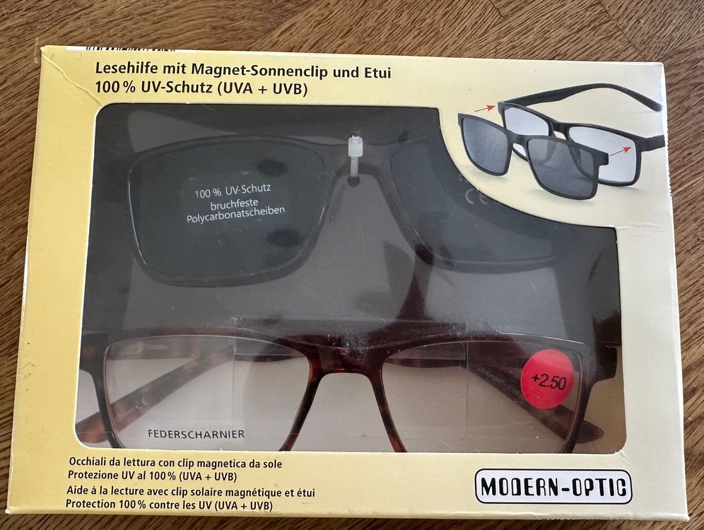 Lesebrille mit Sonnenclip, neu und ungebraucht! Stärke 2.5 (Neu und ...
