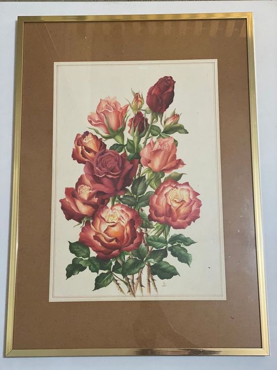 Blumengemälde, gerahmt | Kaufen auf Ricardo