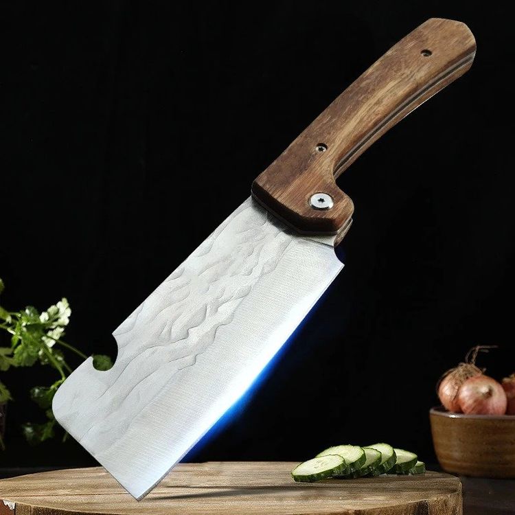 Faltbares Edelstahl Hackmesser mit Holzgriff NEU (Neu und ...