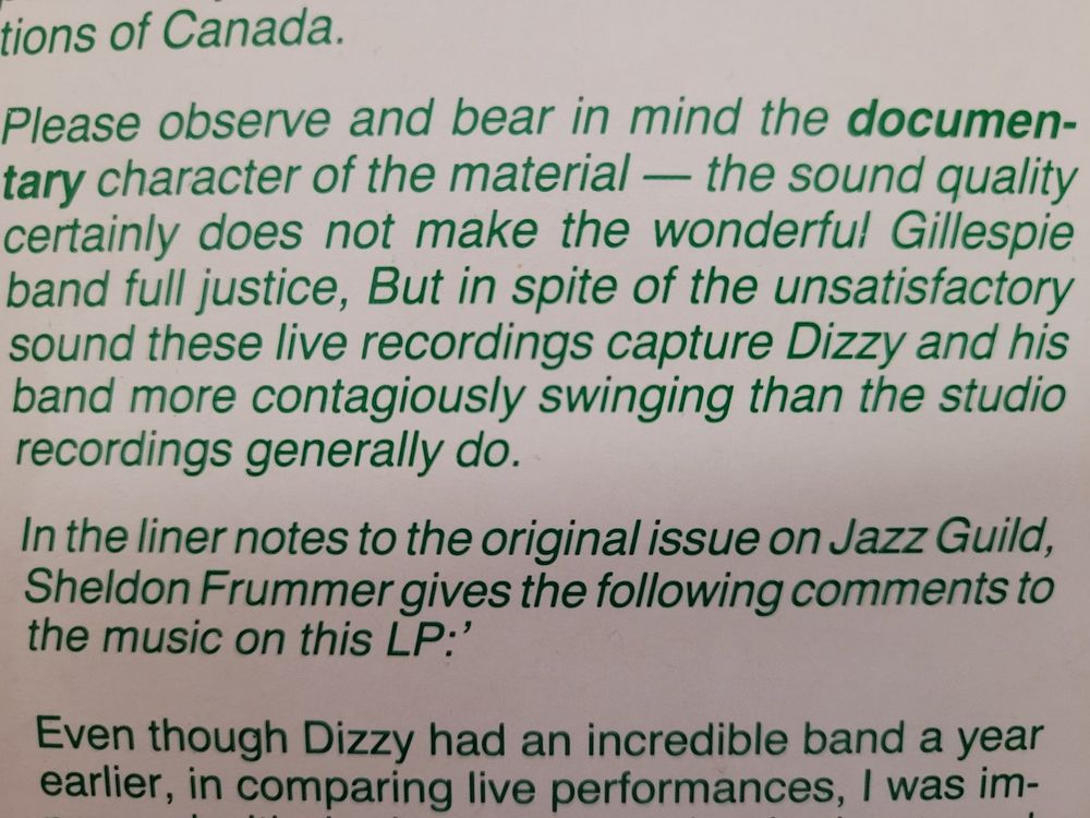 Dizzy Gillespie At The Downbeat Club, Summer 1947 VG+*/VG (Gebraucht ...