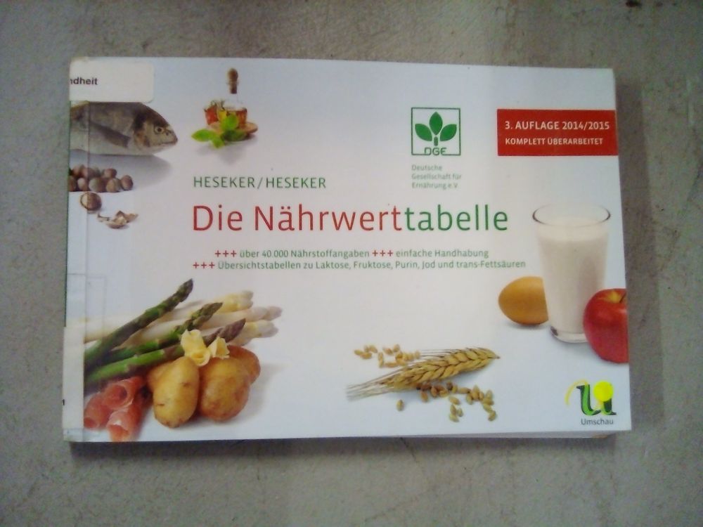 Die Nährwerttabelle Hesker / Hesker (Gebraucht) in Winterthur für CHF 8 ...