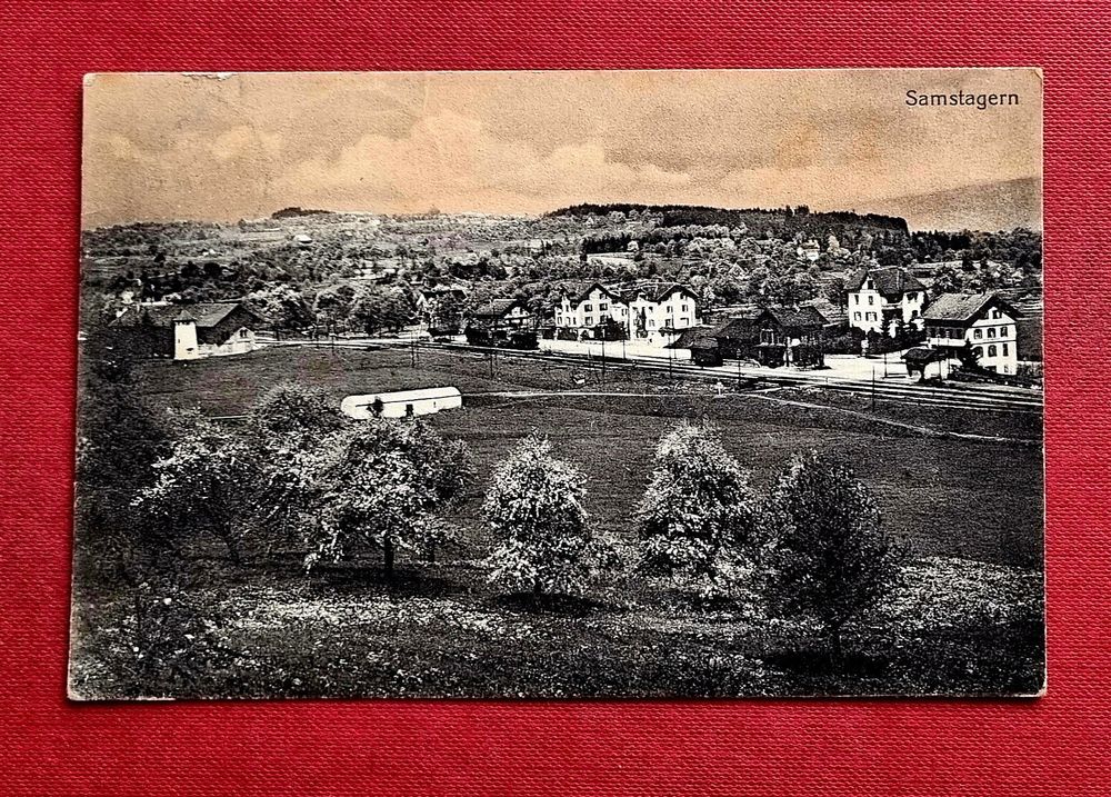 Samstagern (ZH) - Dorfansicht mit Bahnhof - Eisenbahn - 1923 (Gebraucht ...