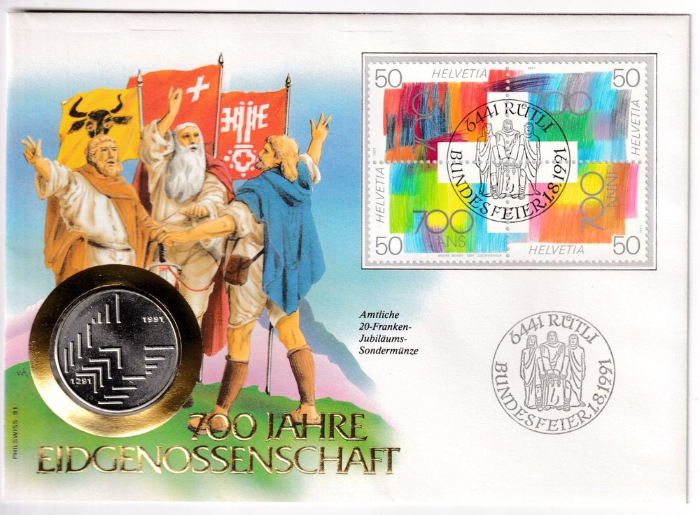 Münzbrief Schweiz 20 Fr 1991 | Kaufen auf Ricardo