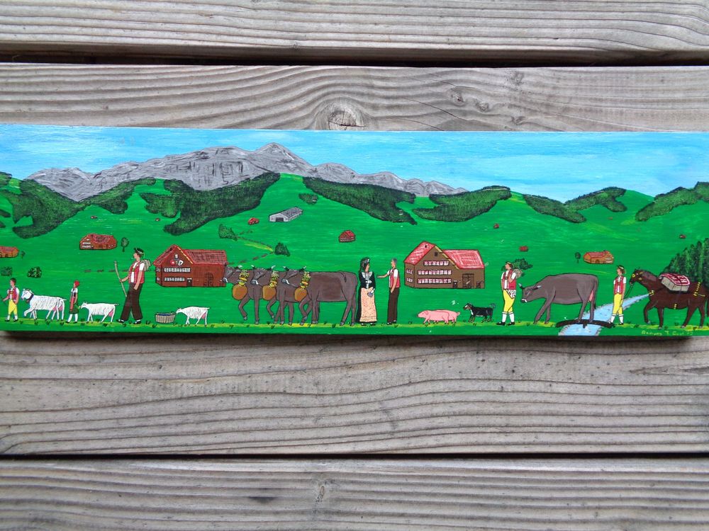 APPENZELLER ALPFAHRT SÄNTIS BAUERNMALEREI NAIVE MALEREI (Gebraucht) in Henggart für CHF 27 – mit ...