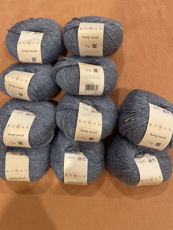 Rowan Hemp Tweed Garn, Misty, 10 Knäuel, NEU, Strickgarn (Gebraucht) in ...