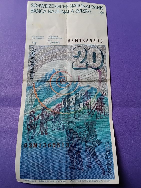 20 Franken 1983 - Banknote SNB | Kaufen auf Ricardo