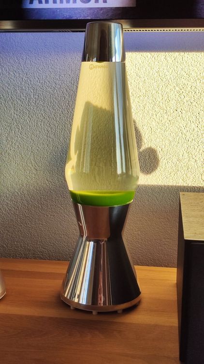 Mathmos Astro Lavalampe Vintage silber glänzend, Wachs grün | Kaufen ...