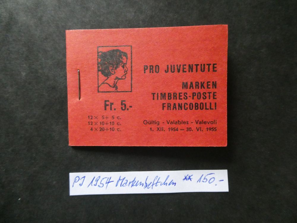 PJ 1954 Markenheftchen postfrisch | Kaufen auf Ricardo