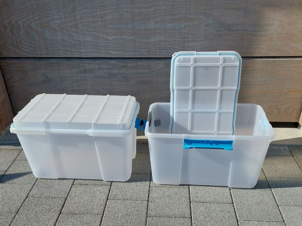 Kunstoffboxen 2 Stück mit Deckel und je 2 Rollen | Kaufen auf Ricardo