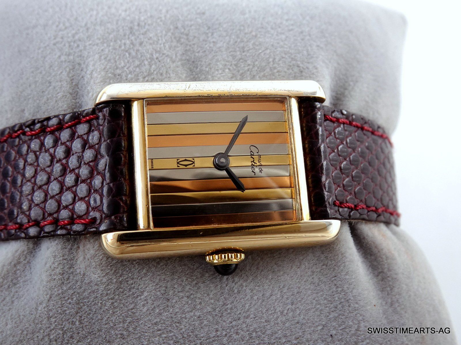 CARTIER PARIS TANK HANDAUFZUG VERMEIL 925 TRICOLOR DAMENUHR (Gebraucht ...
