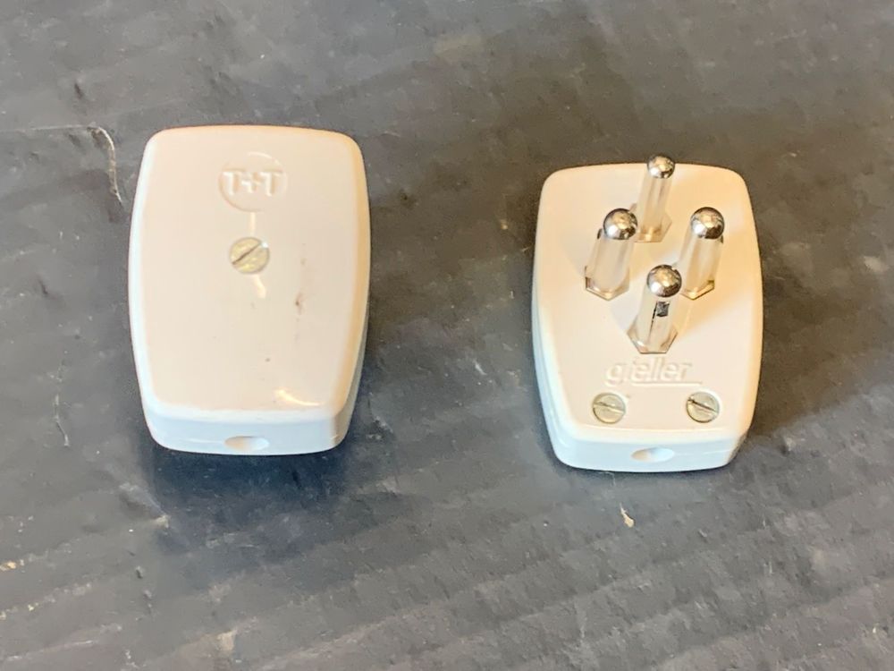 T+T Telefon Stecker 4-polig weiss eckig - antik | Kaufen auf Ricardo