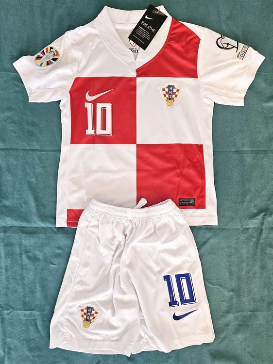 MODRIĆ 10 Kroatien Kids Set , Saison 24/25 mit Uefa Patches (Neu und ...